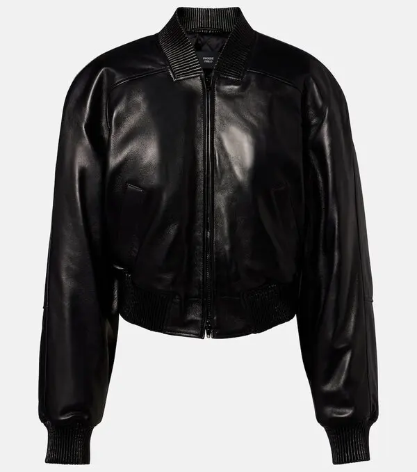 Phoebe Philo Leather Bomber Jacket - Black
