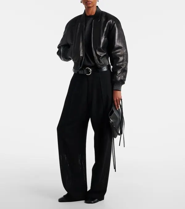 Phoebe Philo Leather Bomber Jacket