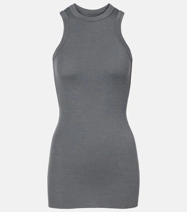 Phoebe Philo Ribbed-knit Wool Tank Top - Grey