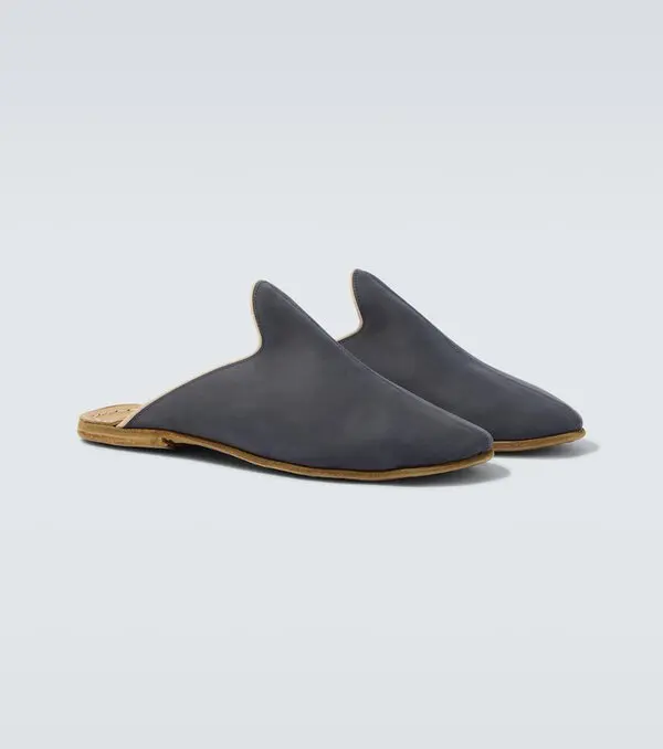 Sabah Baba Leather Mules - Blue