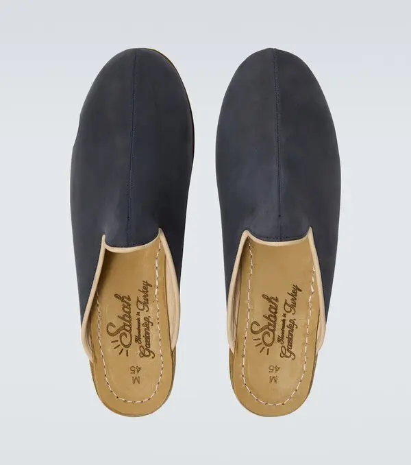 Sabah Baba Leather Mules - Blue