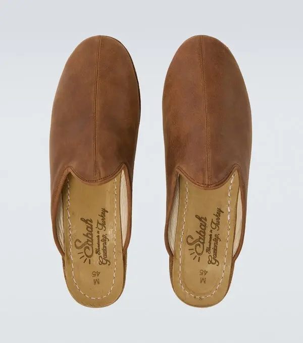 Sabah Baba Leather Mules - Brown