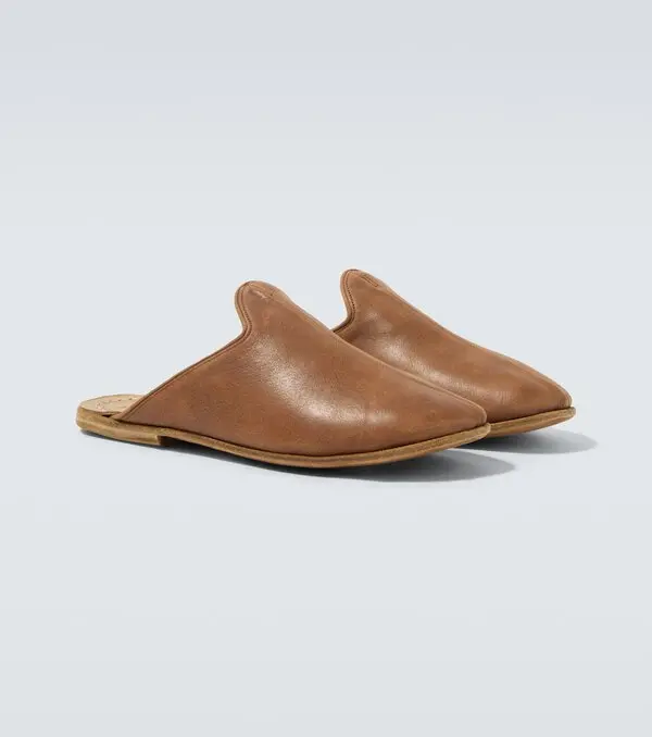 Sabah Baba Leather Mules - Brown