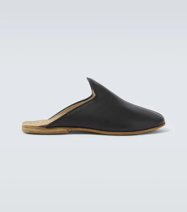 Sabah Baba Leather Mules - Black