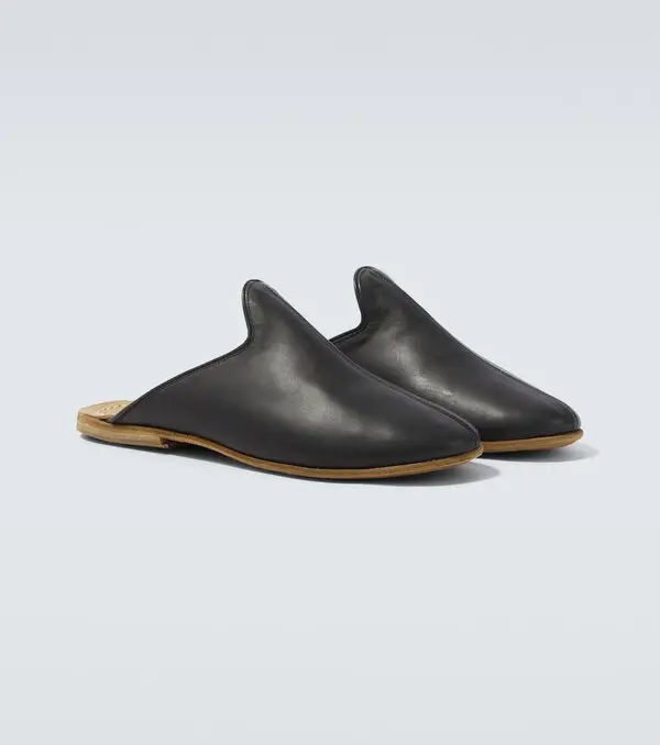 Sabah Baba Leather Mules - Black