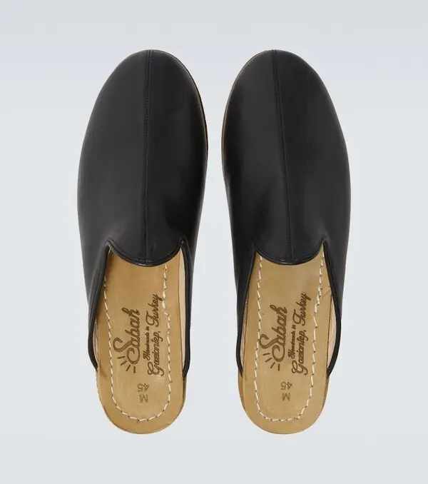 Sabah Baba Leather Mules - Black