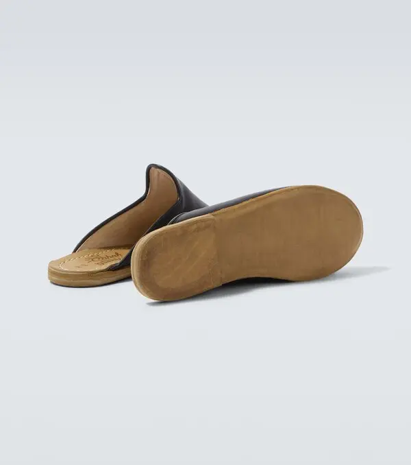 Sabah Baba Leather Mules - Black