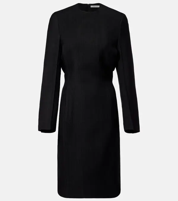 Phoebe Philo Woven Midi Dress - Black