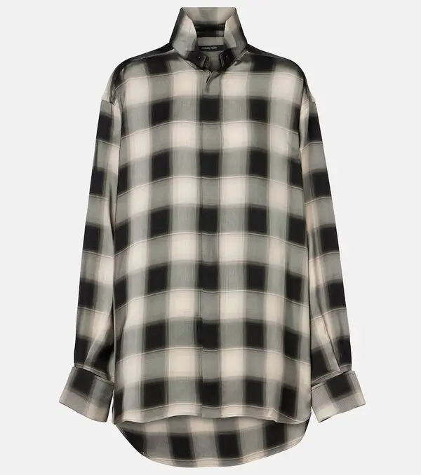 Phoebe Philo Checked Oversized Shirt - Black