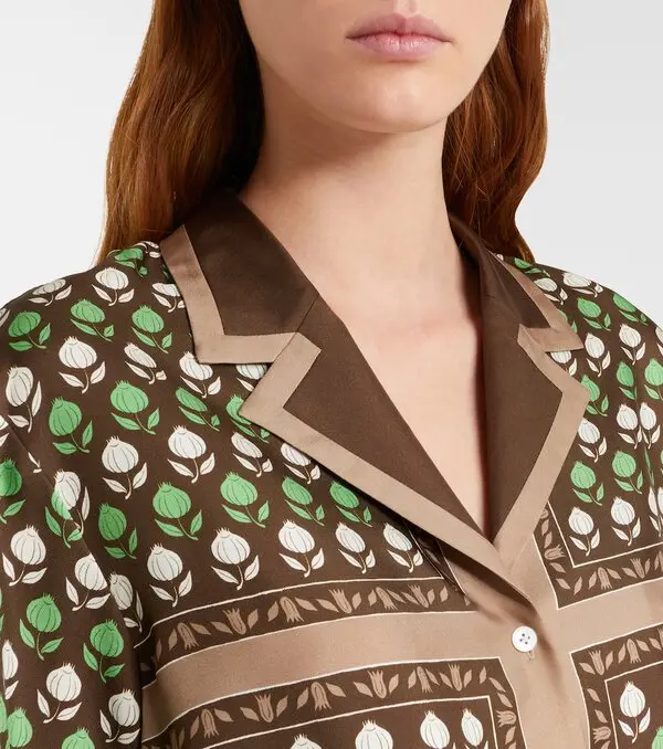 Tory Burch Printed Silk Twill Shirt