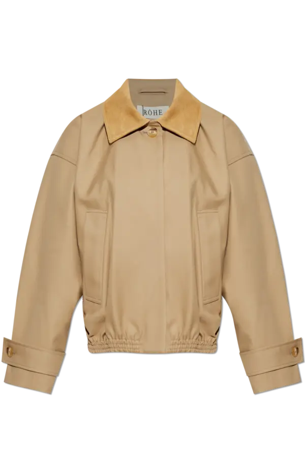 RÓHE Jacket With A Suede Collar - Beige
