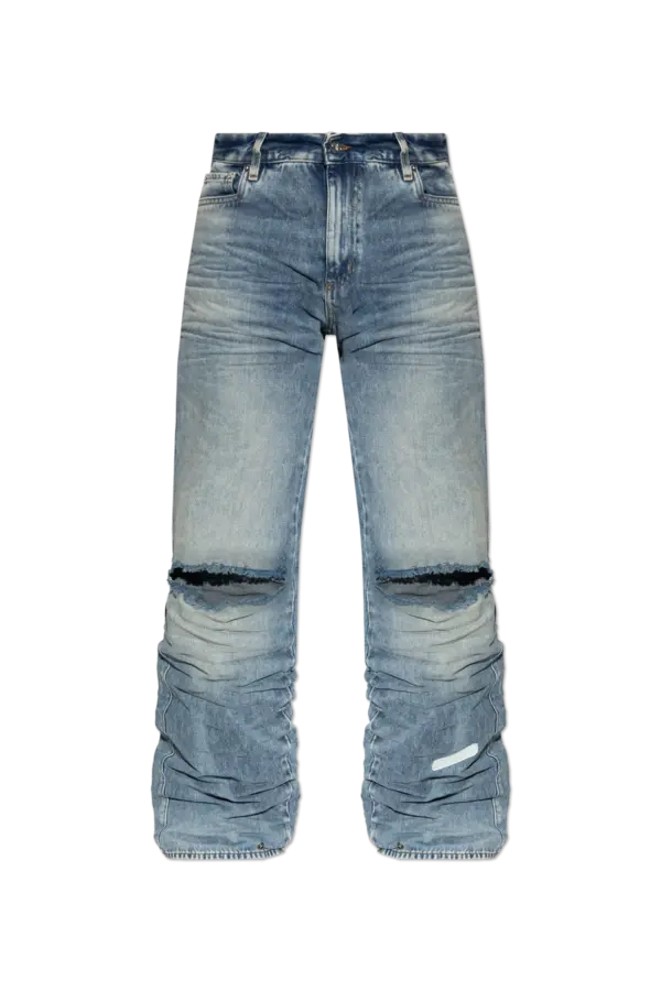 PDF Jeans With A Creased Effect - Blue