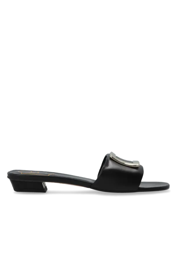ROGER VIVIER Bv Padded’ Leather Heeled Mules - Black