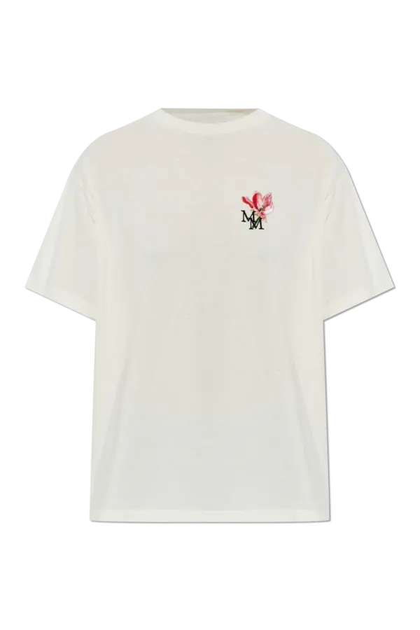 MAISON MARGIELA T-shirt With Embroidered Floral Motif - White