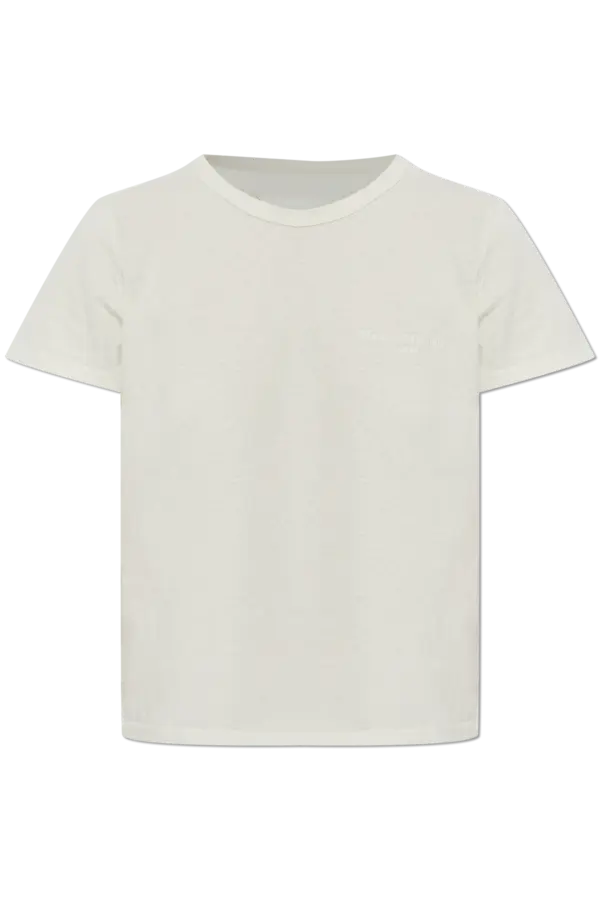 MAISON MARGIELA T-shirt With Embroidered Logo - Cream