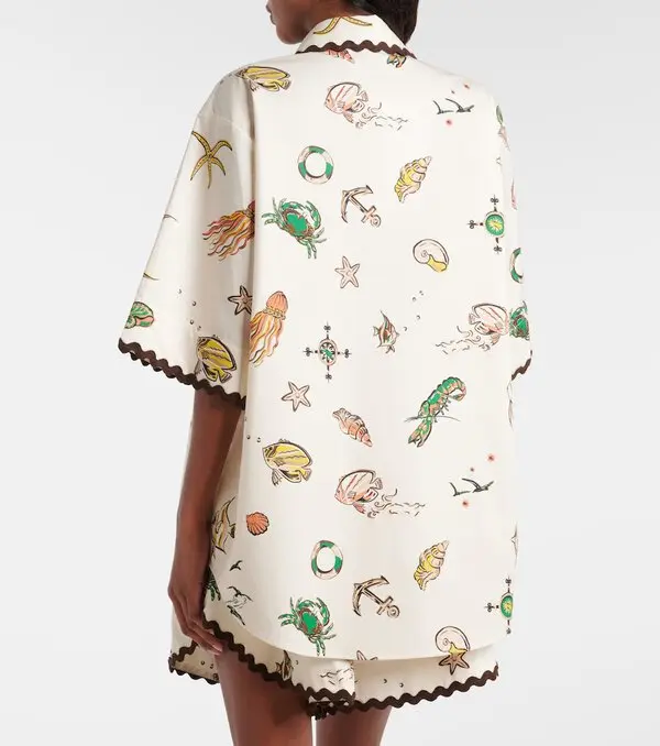 ALEMAIS Printed Oversized Cotton Shirt