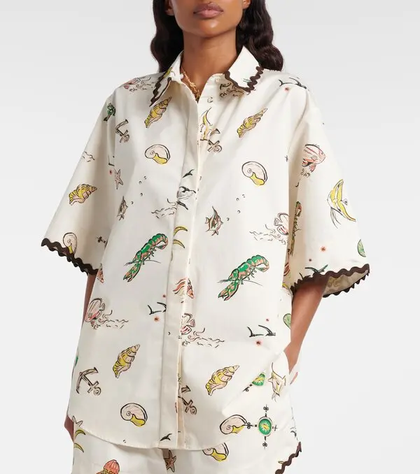 ALEMAIS Printed Oversized Cotton Shirt