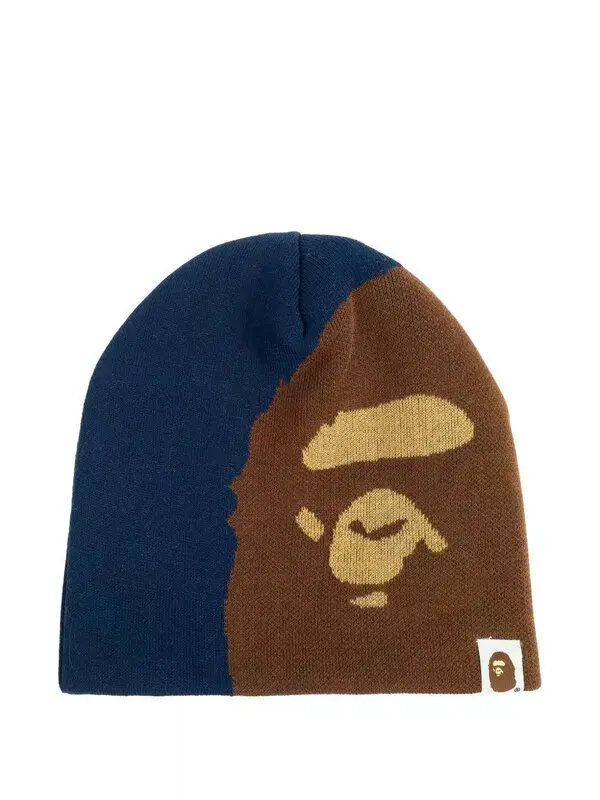A BATHING APE Ape Head-detail Beanie Hat - Blue