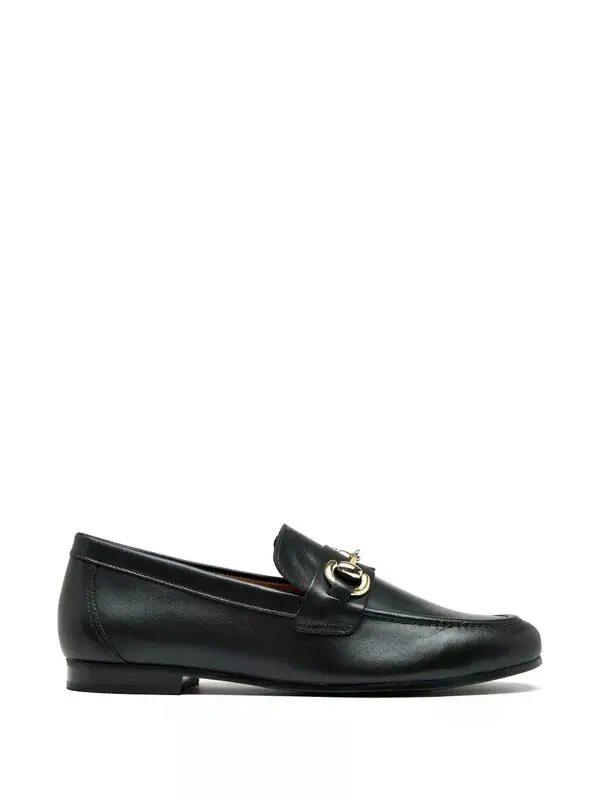 STUDIO CHOFAKIAN Praga Buckle Leather Loafers - Black