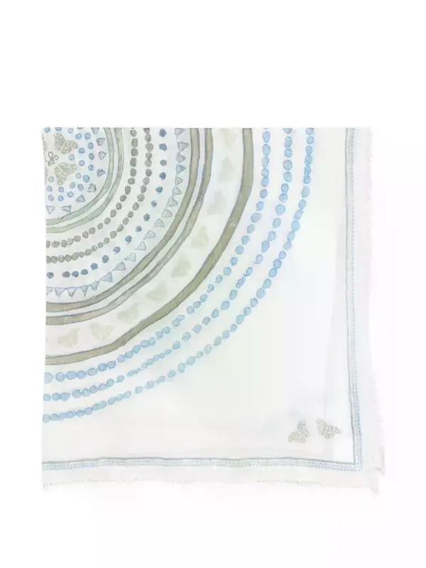 Hemisphere Butterfly-print Scarf - White