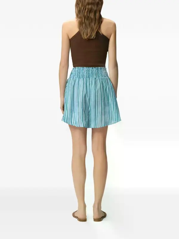 Pinko Striped Shorts With Shirred Waistband