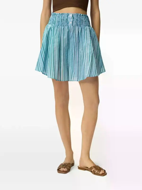 Pinko Striped Shorts With Shirred Waistband
