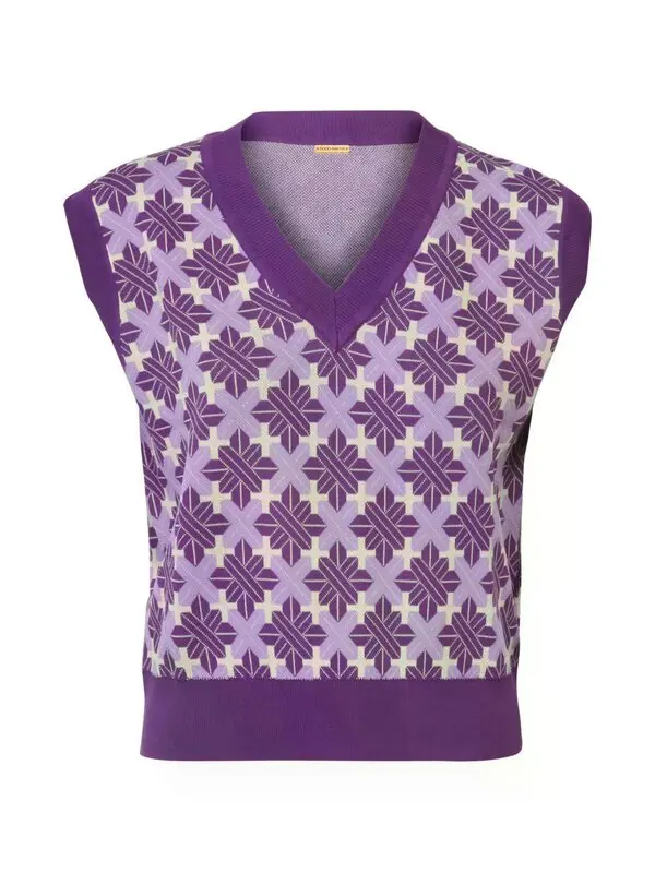 Dodo Bar Or Patterned V-neck Vest