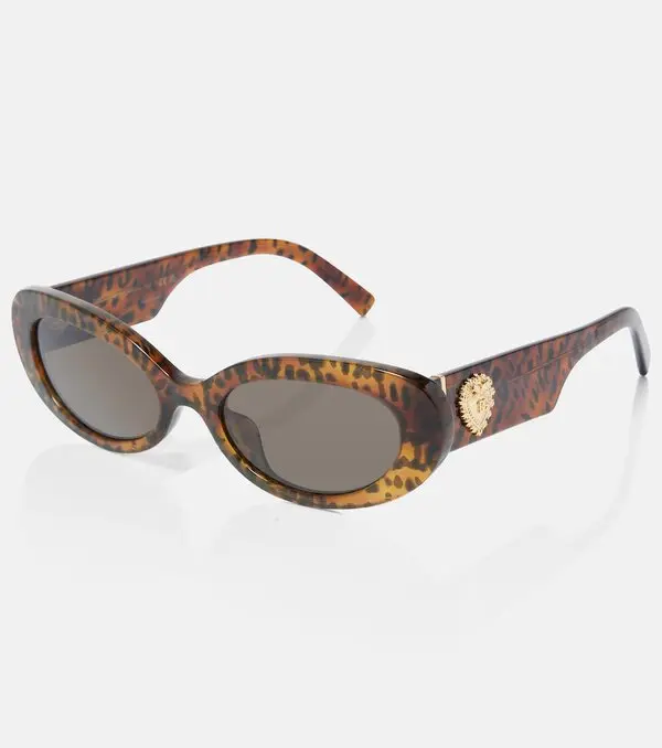 Dolce & Gabbana Devotion Oval Sunglasses - Brown