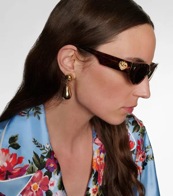 Dolce & Gabbana Devotion Oval Sunglasses - Brown