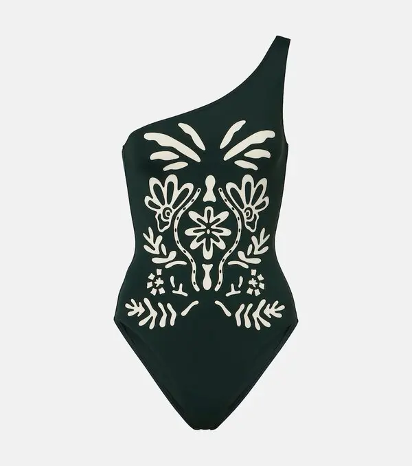 ERES Gemme Printed One-shoulder Swimsuit - Green