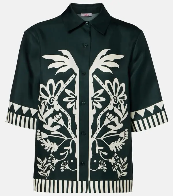 ERES Meraude Printed Silk Twill Shirt - Green