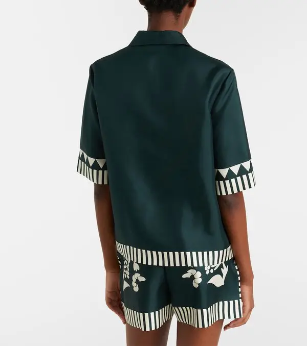 ERES Meraude Printed Silk Twill Shirt - Green