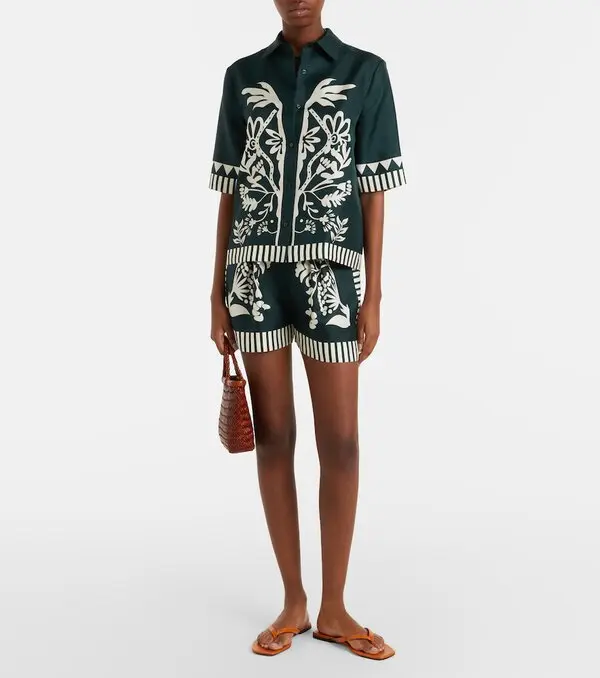 ERES Meraude Printed Silk Twill Shirt - Green