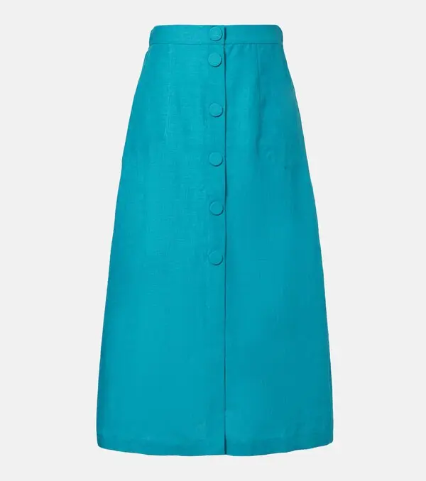 ERES Amusante Linen Midi Skirt - Blue