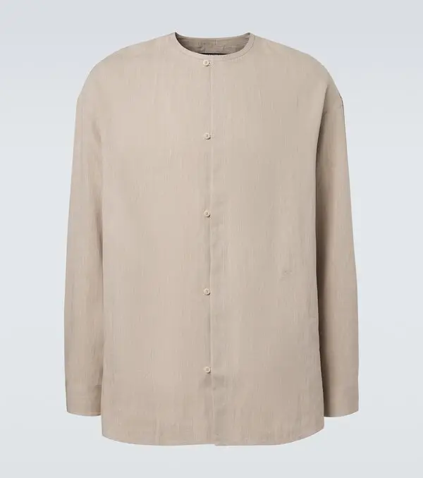 Jacquemus Pastro Herringbone Linen-blend Shirt