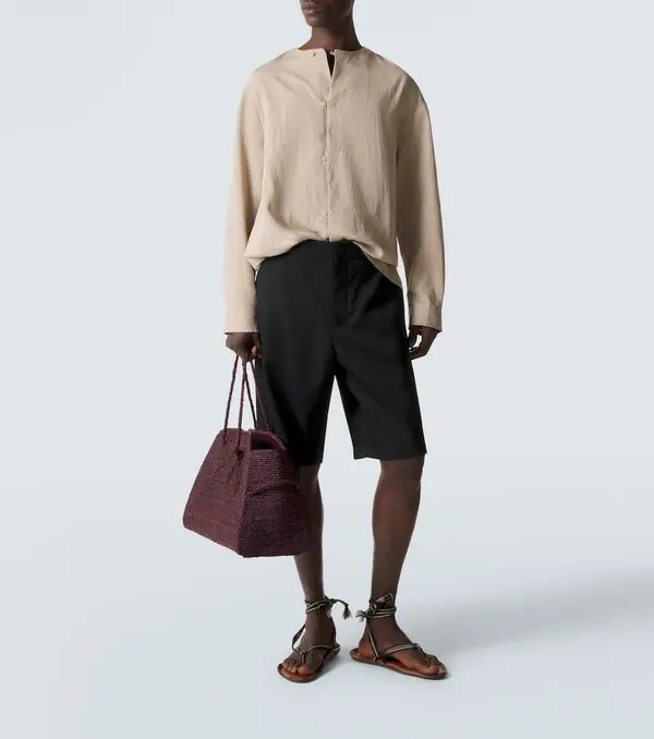 Jacquemus Pastro Herringbone Linen-blend Shirt