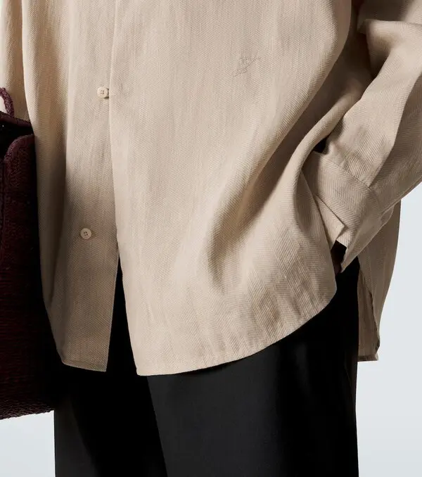 Jacquemus Pastro Herringbone Linen-blend Shirt
