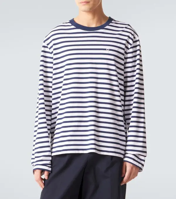 AMI Paris Striped Cotton Jersey T-shirt