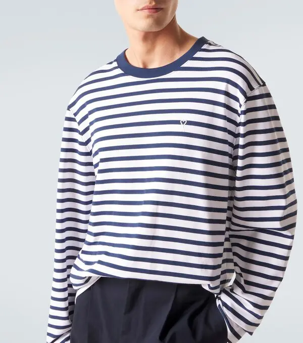 AMI Paris Striped Cotton Jersey T-shirt