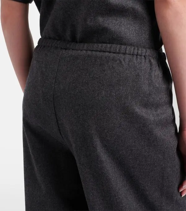 Asceno Austin Wool And Cashmere Wide-leg Pants - Grey