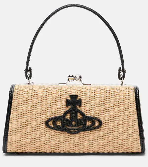 VIVIENNE WESTWOOD Doll Xl Raffia-effect Top-handle Bag - Beige