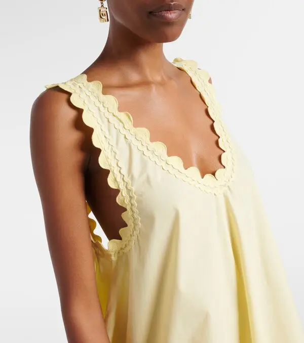 juliet dunn embroidered cotton poplin mini dress Juliet Dunn Embroidered Cotton Poplin Mini Dress - Yellow