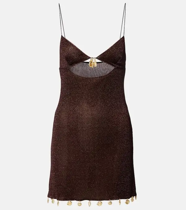 Oseree Lumière Cutout Minidress - Brown