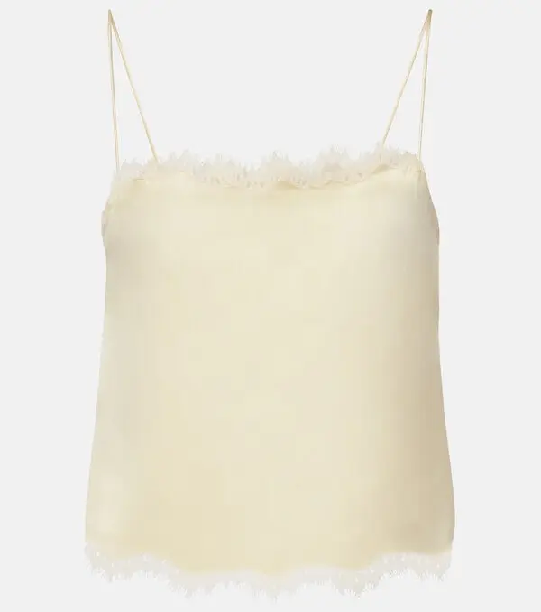 DÔEN Loure Lace-trimmed Silk Camisole - Beige
