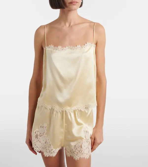 DÔEN Loure Lace-trimmed Silk Camisole