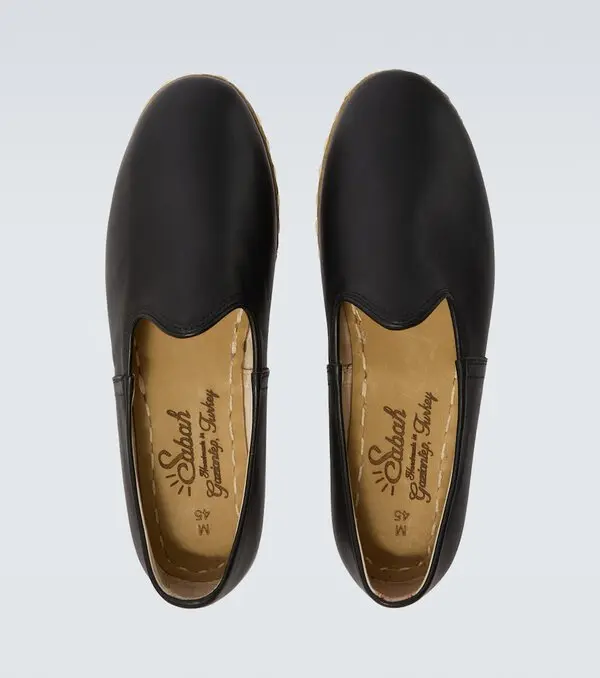 Sabah Leather Slip-on Shoes - Black