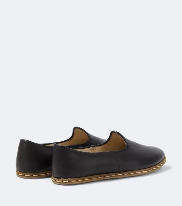 Sabah Leather Slip-on Shoes - Black