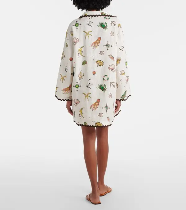 ALEMAIS Alémais Printed Linen Minidress