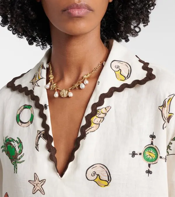 ALEMAIS Alémais Printed Linen Minidress