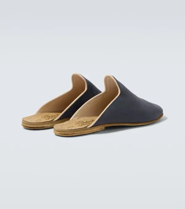 Sabah Baba Leather Mules - Blue